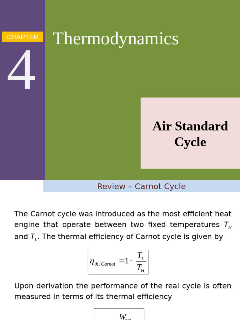 Thermodynamics of Air Standard Cycles | PDF | Engines | Propulsion