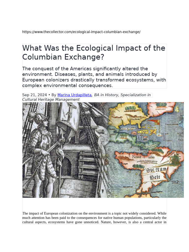 Ecological Effects of the Columbian Exchange | PDF | European ...
