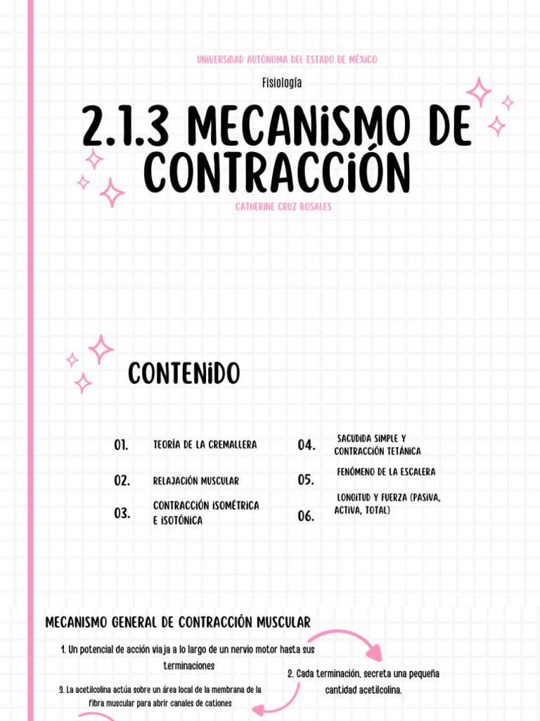 Mecanismo de Contracción Fisiologia | PDF | Contracción muscular | Músculo