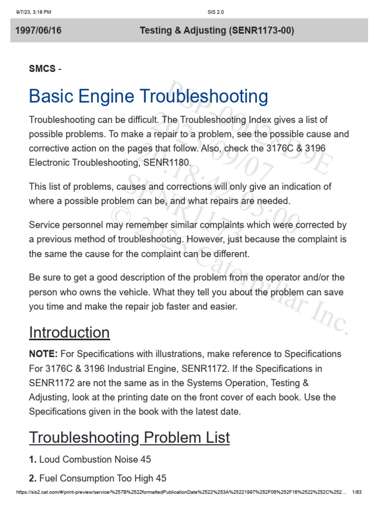 3196 Testing and Adjusting | PDF | Throttle | Leak