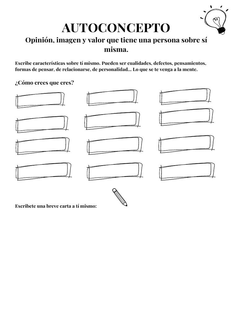 Ejercicio de Autoconcepto | PDF