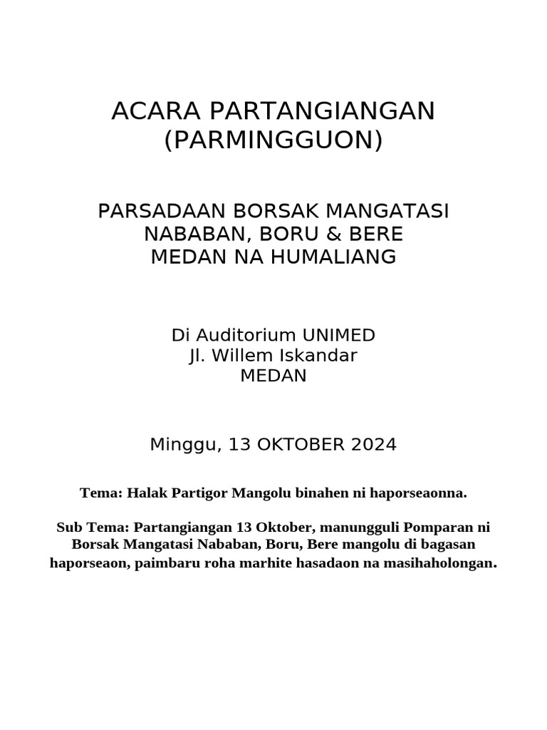Pesta Partangiangan Marga Nababan | PDF