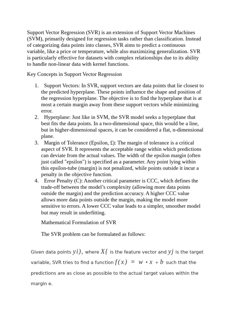 Support Vector Regression | PDF | Support Vector Machine | Computational Neuroscience
