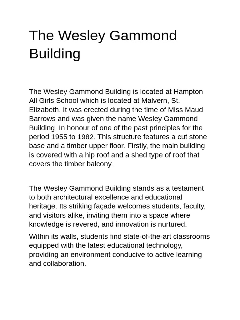 The Wesley Gammond Building | PDF