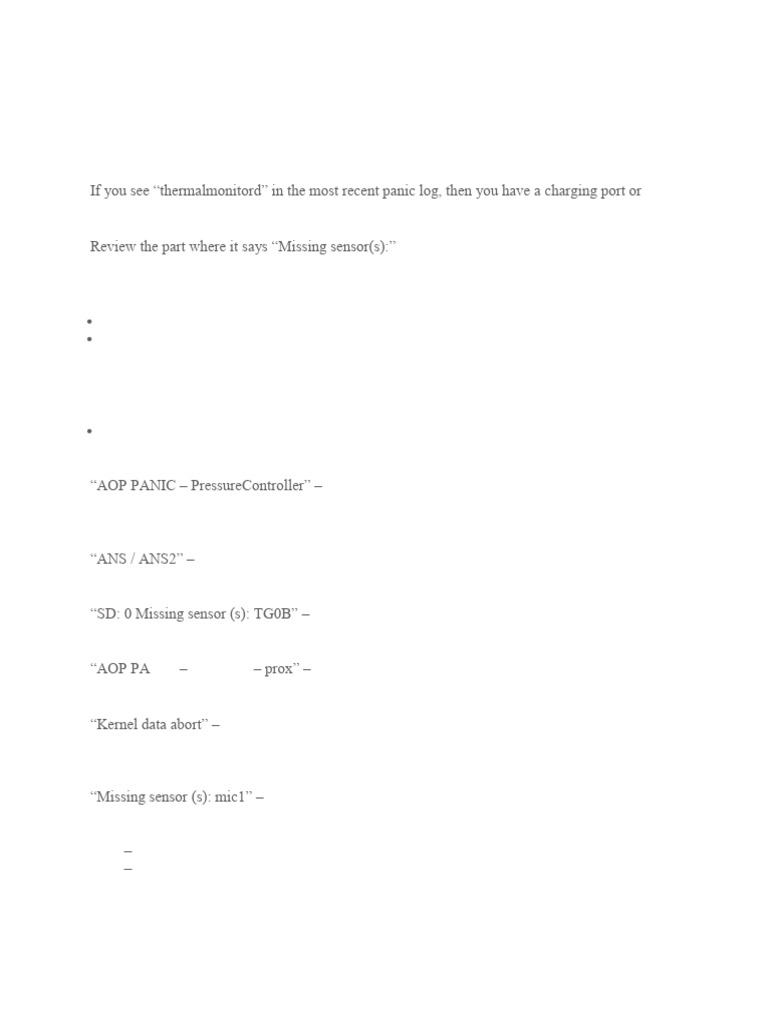 Panic Log Errors | PDF | Computing | Computer Engineering