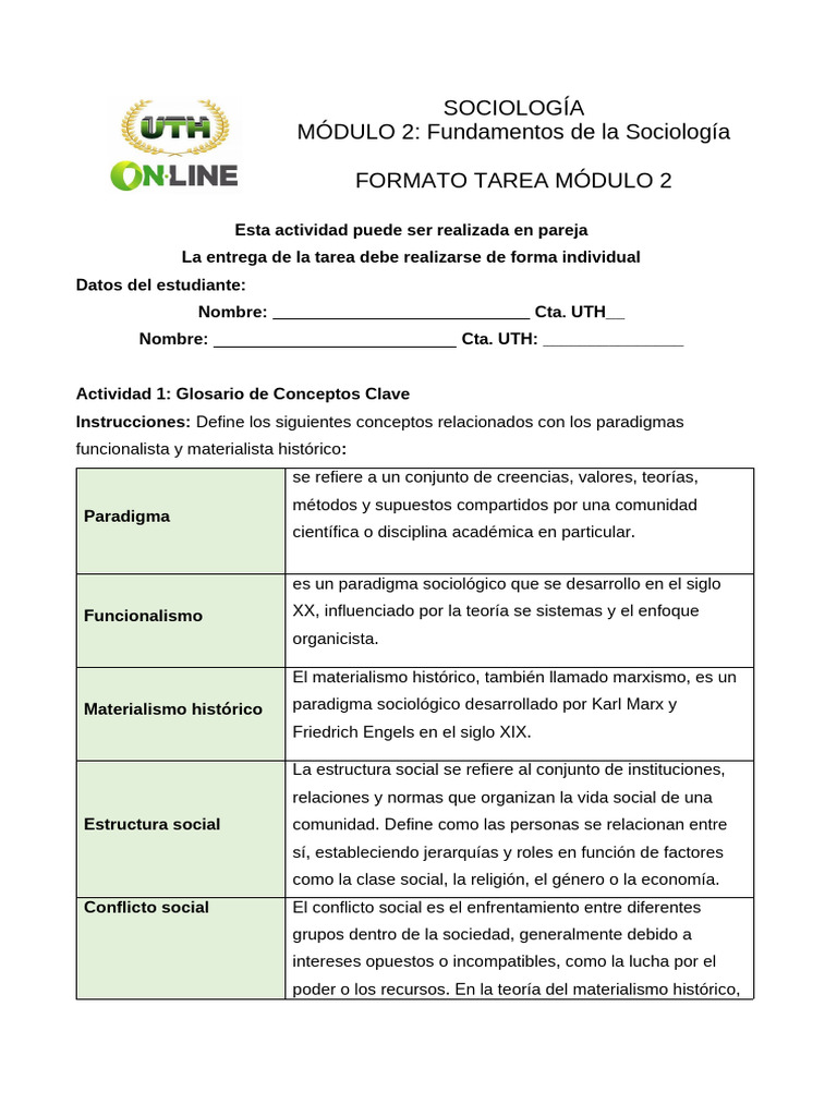 Formato Tarea Modulo 2 | PDF | Paradigma | Estructura social