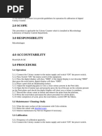 SOP For Operation of The Lux Meter and Monitoring The Lux Level | PDF ...