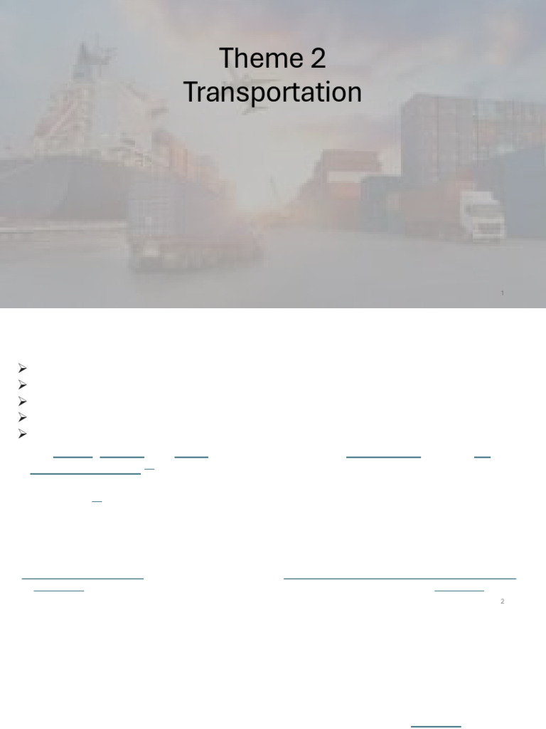 Theme 2 - Transportation | PDF | Stoichiometry | Mole (Unit)
