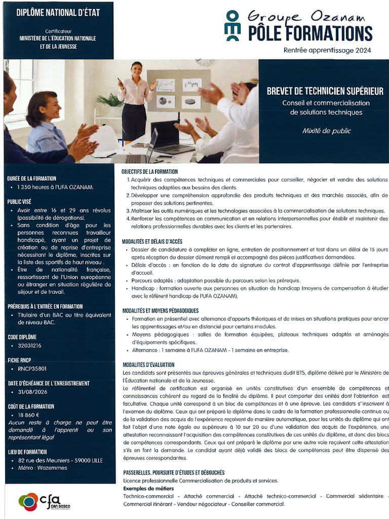 Plaquette BTS CCST | PDF