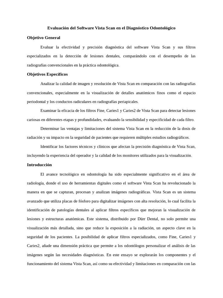 Evaluación Del Software Vista Scan en El Diagnóstico Odontológico[1 ...