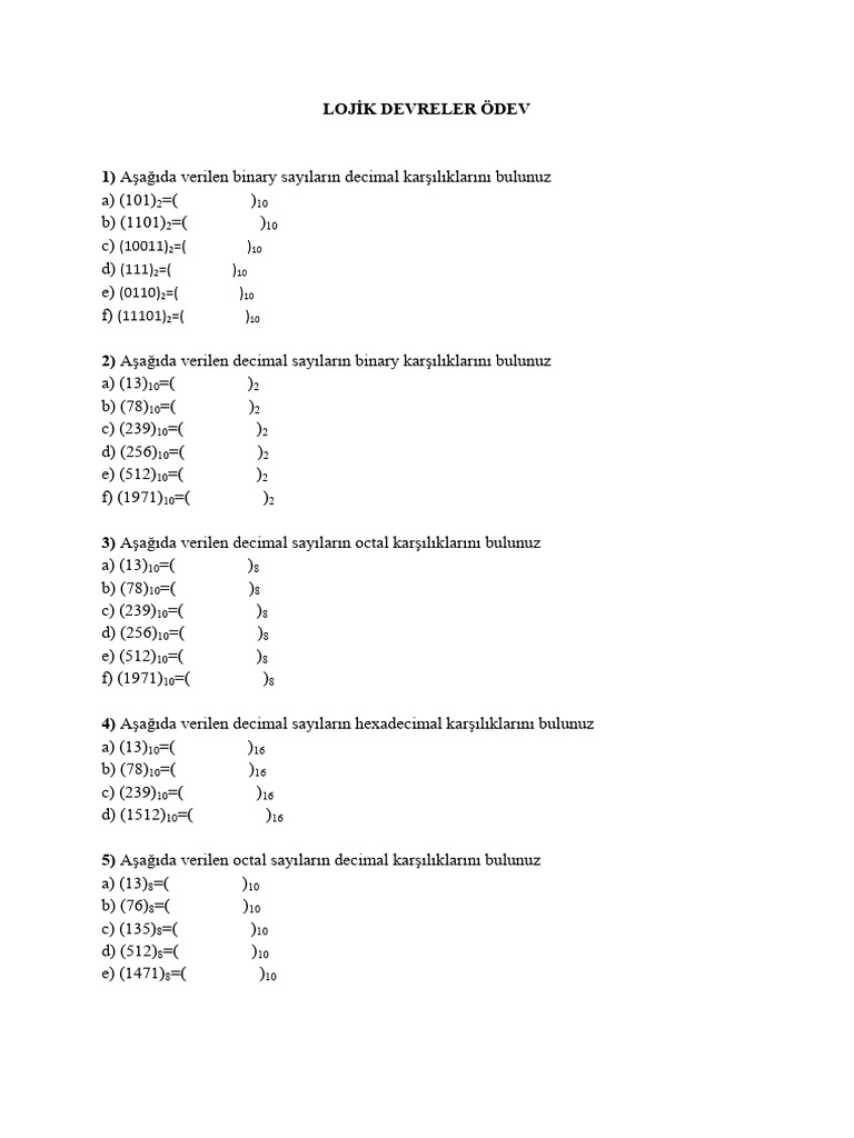 Lojik Devreler Odevi 1 | PDF