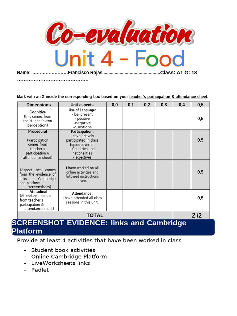 Co-Evaluation - Unit 4 | PDF