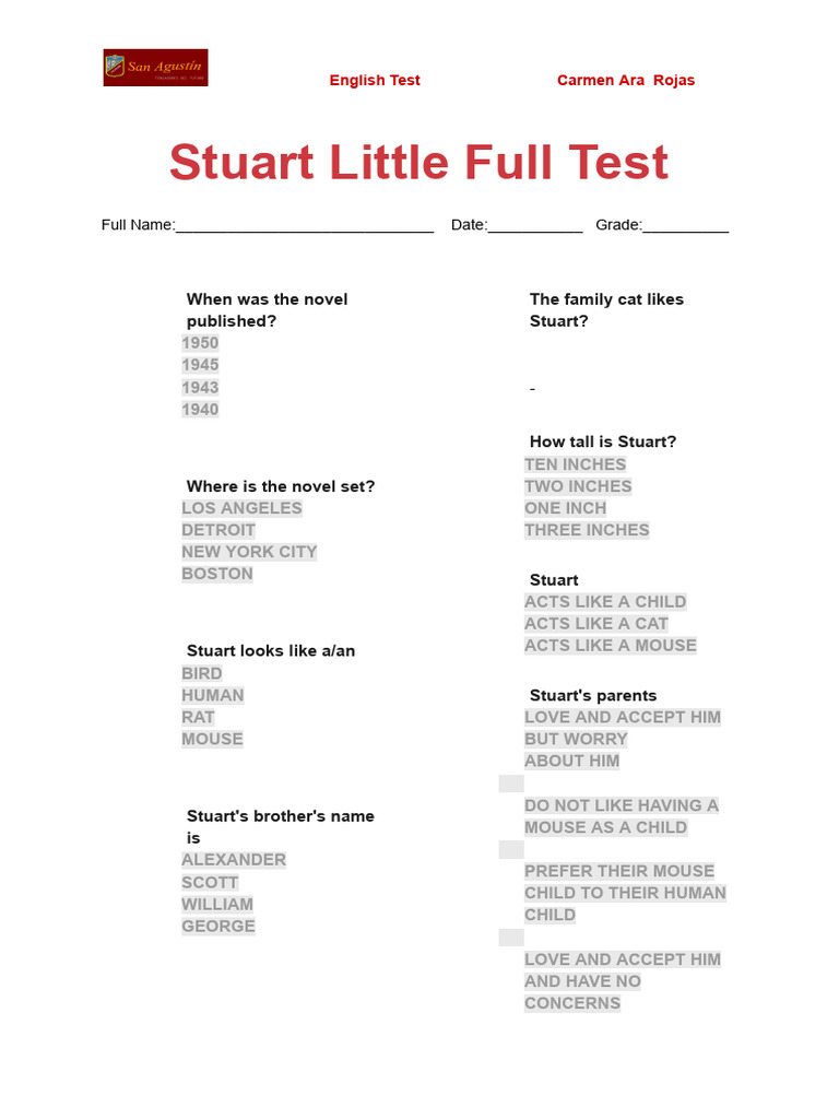 Stuart Little Full Test | PDF