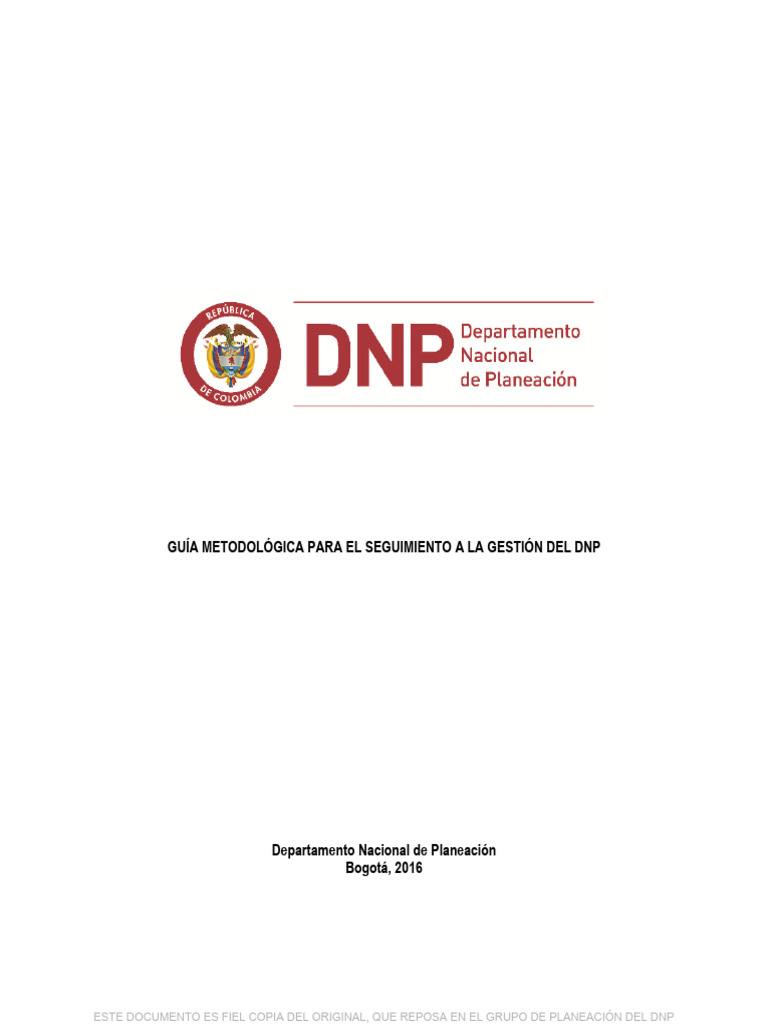 Guia Metodologica para El Seguimiento A La Gestión Del DNP | PDF | Calidad (comercial ...
