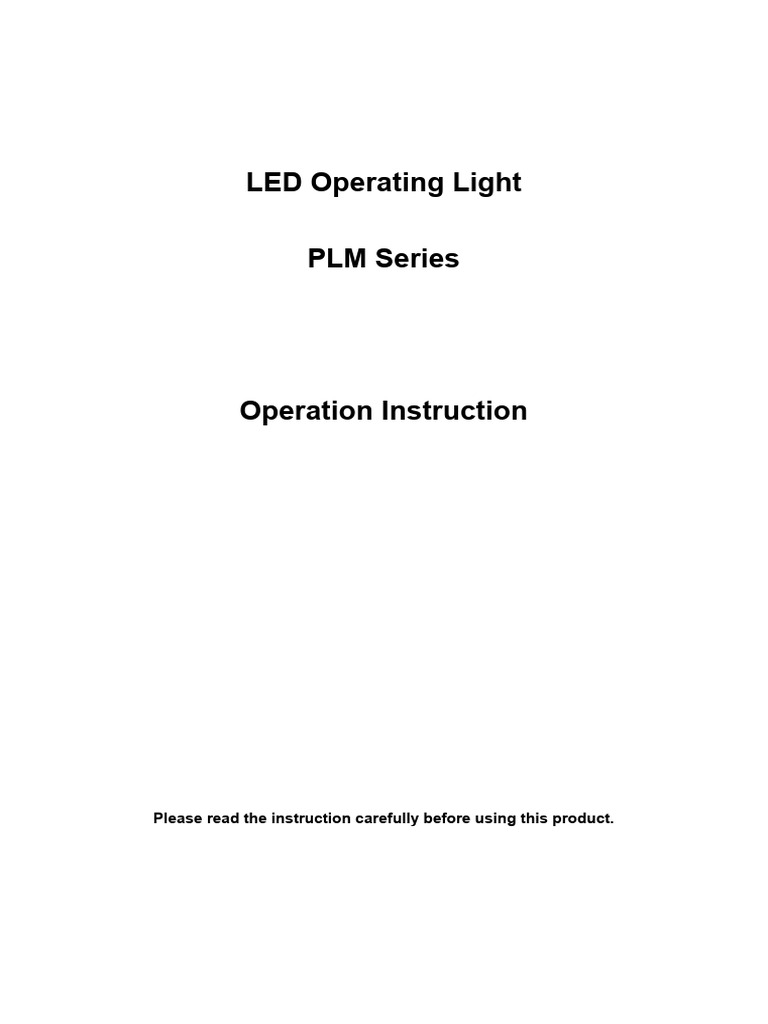 LED Surgical Light PLM Series Guide | PDF | Lighting | Camera