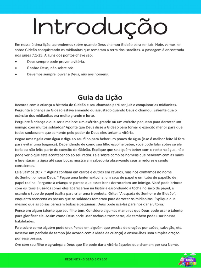 OT27 Gideão O Exército de 300 5+ (2) | PDF