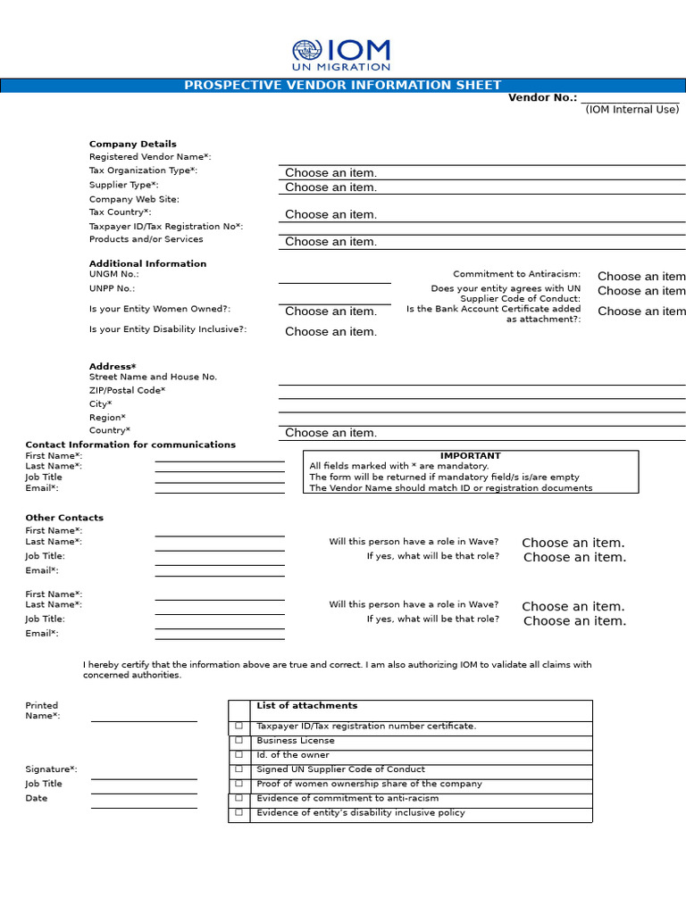Vendor Registration Form | PDF | Wire Transfer | Payments