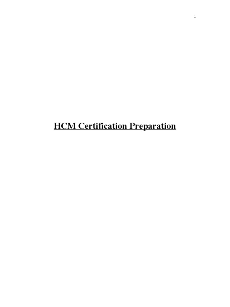 HCM Certification | PDF | Recruitment | Working Time