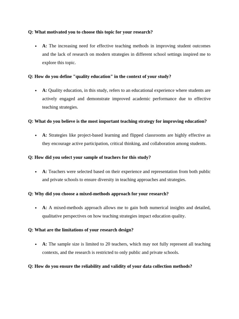 Viva Question | PDF | Teaching Method | Teachers