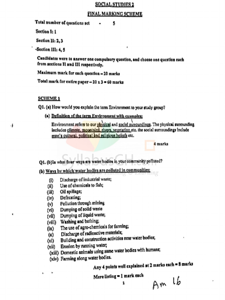 2024 Bece Social Studies 2 Solution | PDF