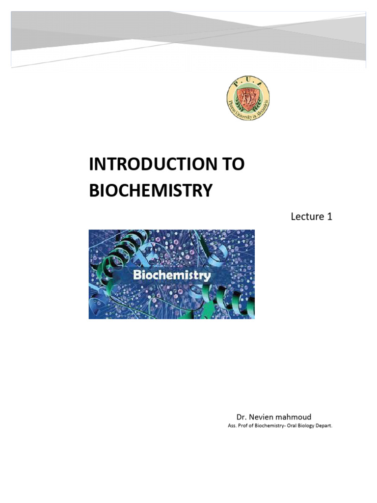 Introduction to Biochemistry Basics | PDF | Biochemistry | Chemistry