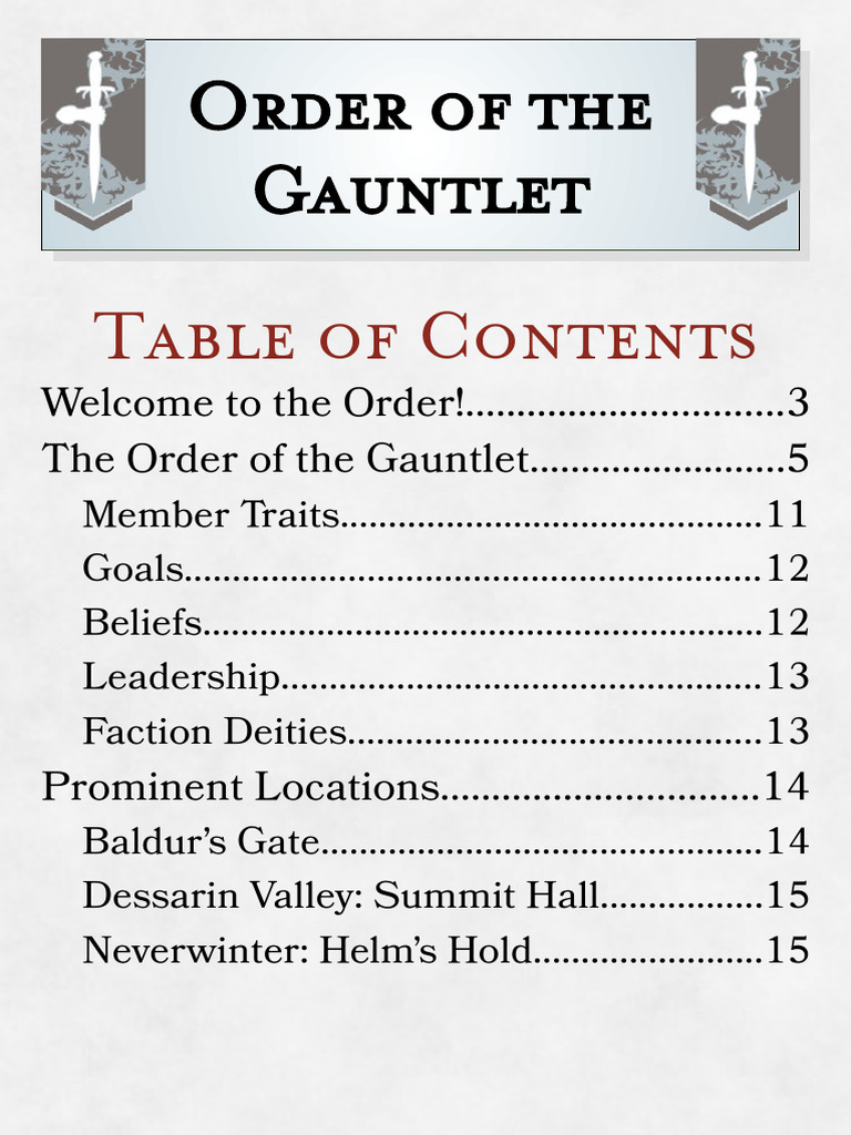 PhonePDF-Order of the Gauntlet v7.61 | PDF