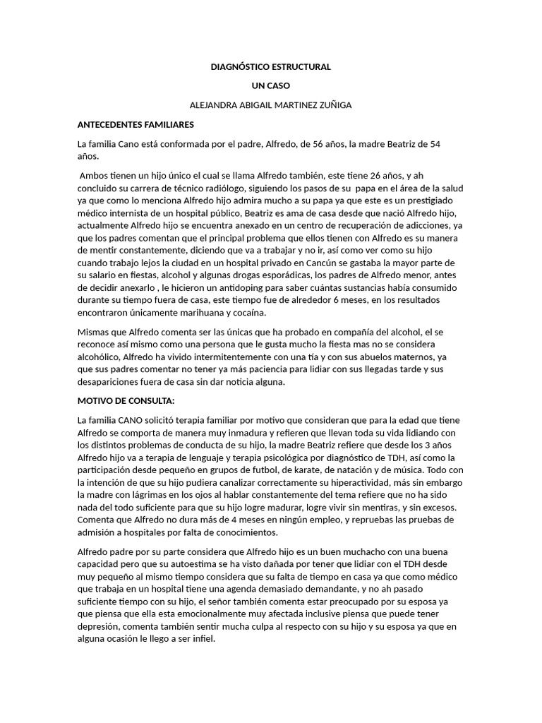 Caso Alfredo Cano | PDF | Desorden hiperactivo y deficit de atencion | Sicología