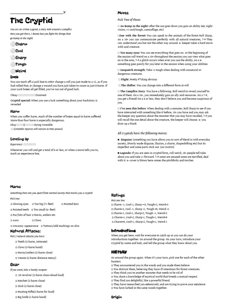 The Cryptid Playbook | PDF