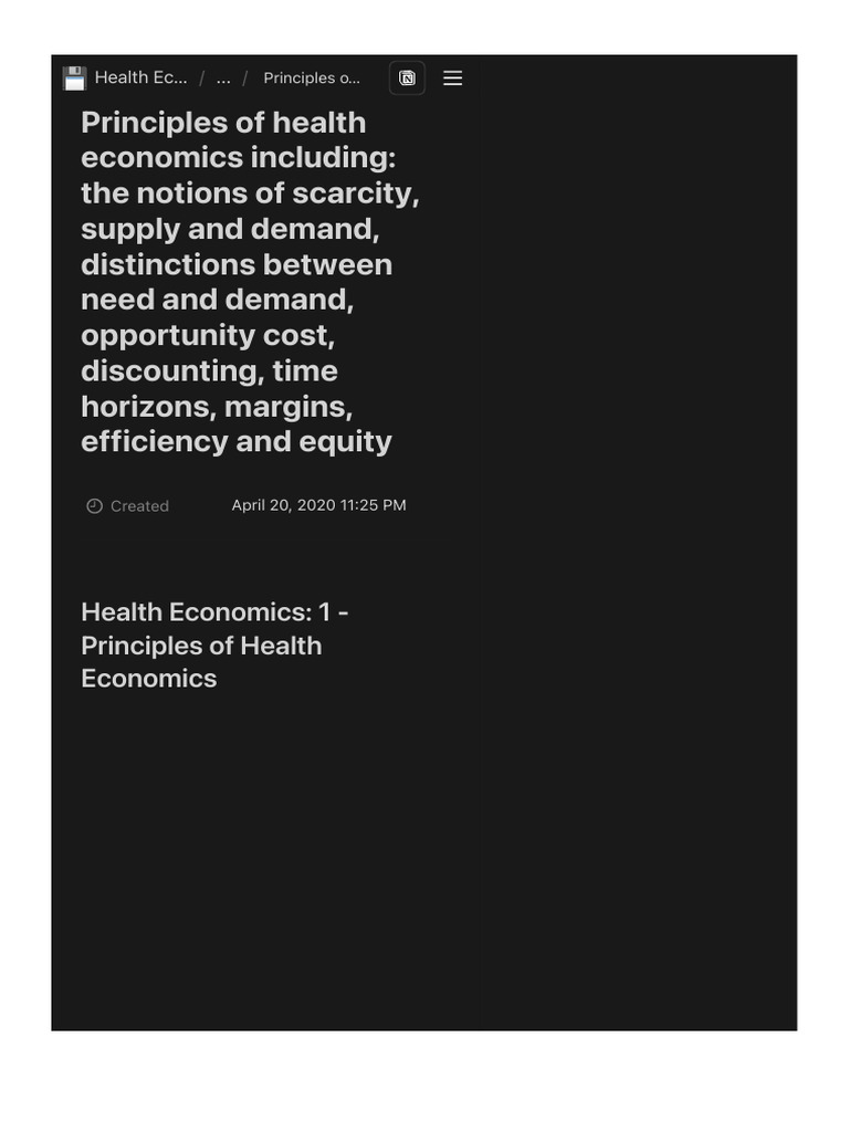 Key Principles of Health Economics | PDF | Pareto Efficiency | Economics