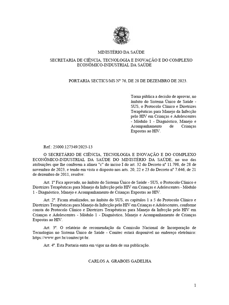 PCDT Manejo Da Infeccao Pelo Hiv em Criancas e Ado - 241010 - 223207 ...