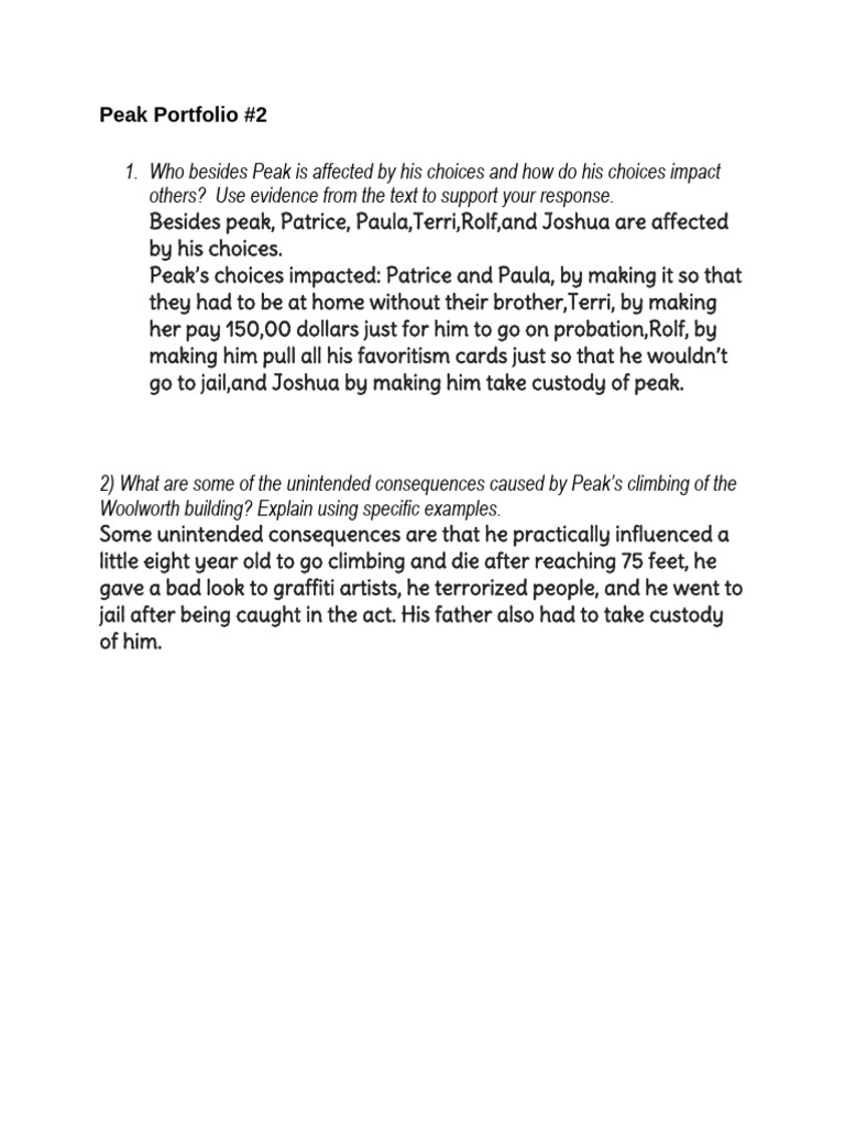 Peak Portfolio #2 | PDF