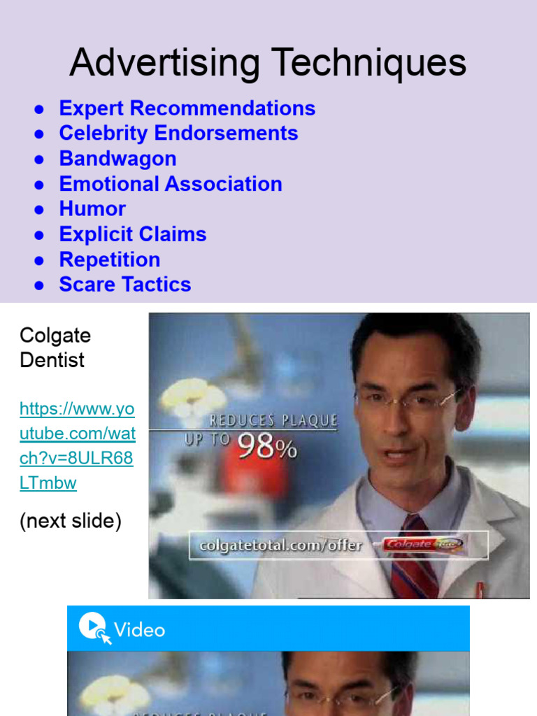 W - o Techniques-Advertising Technique Examples | PDF