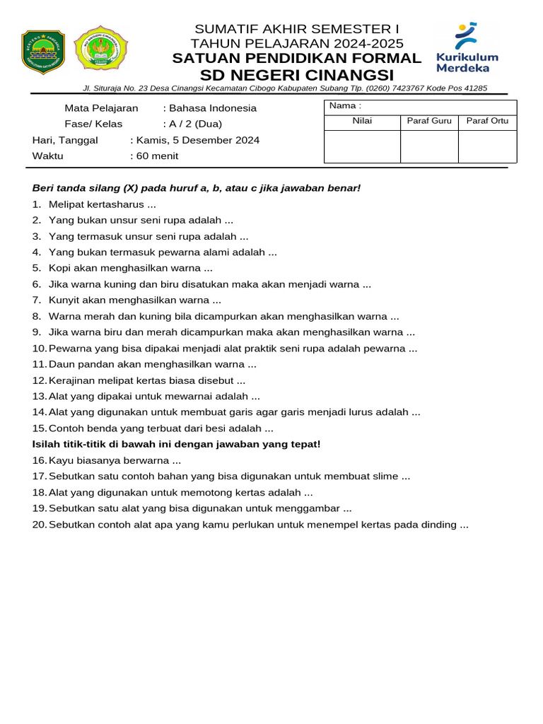 SAS 1 Seni rupa kisi kisi | PDF