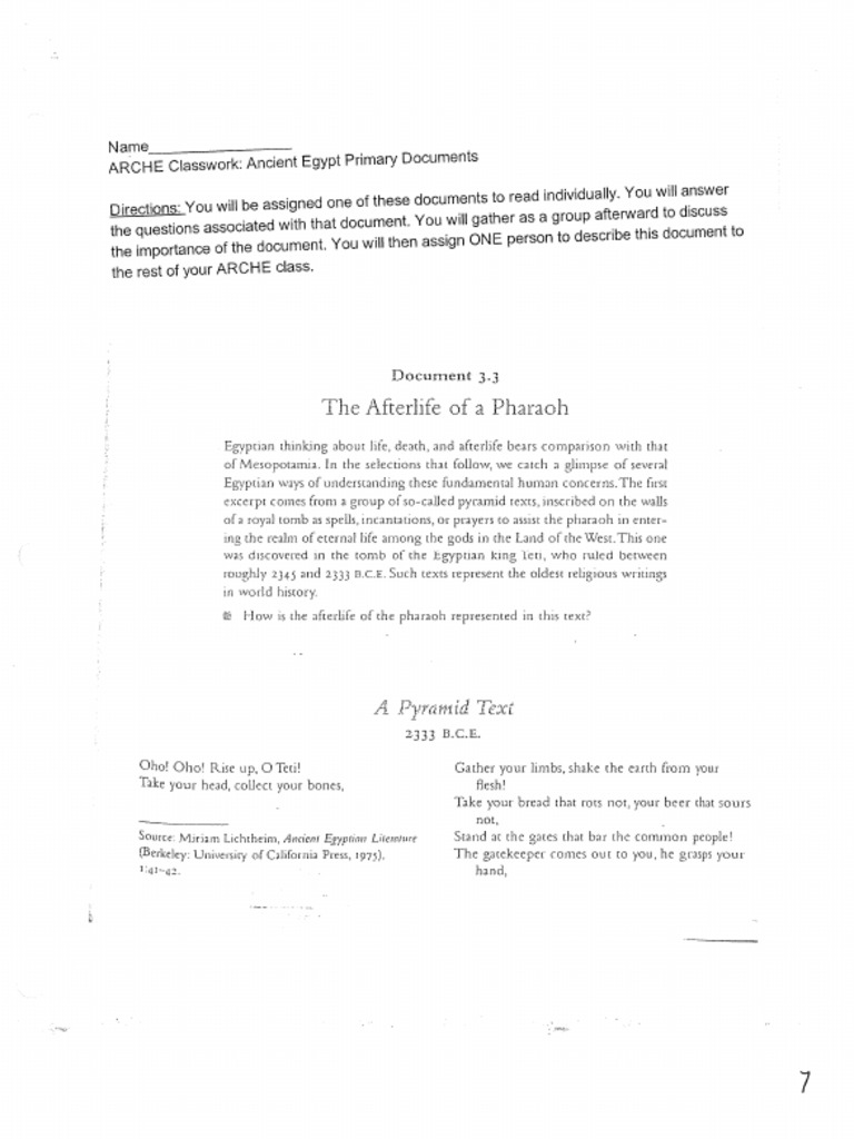Egypt Primary Source Docs | PDF