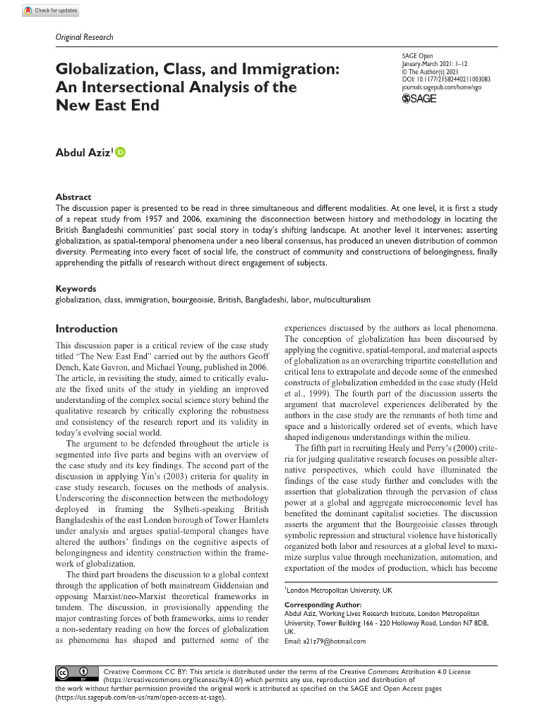 Aziz 2021 Globalization Class and Immigration An Intersectional ...