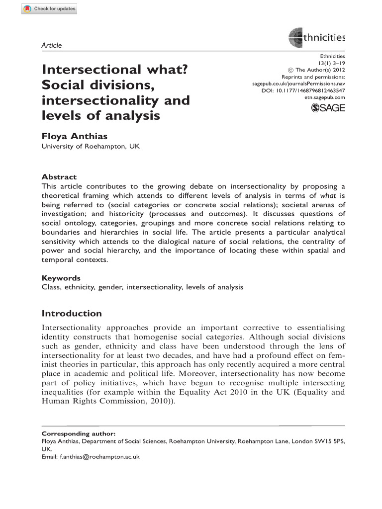anthias-2012-intersectional-what-social-divisions-intersectionality-and-levels-of-analysis | PDF ...