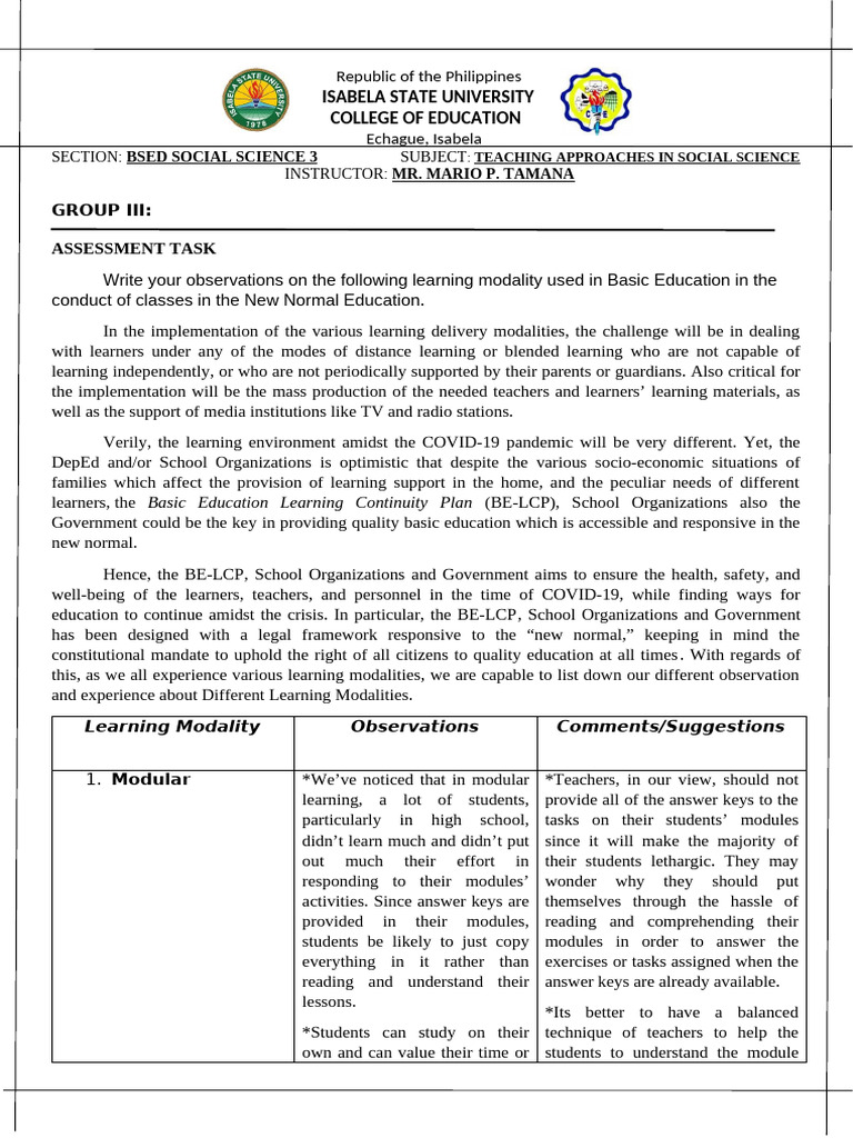 GROUP 3-Output-1&2 PHYSICAL GEOGRAPHY (BSE SOCSCI2) | PDF | Teachers ...