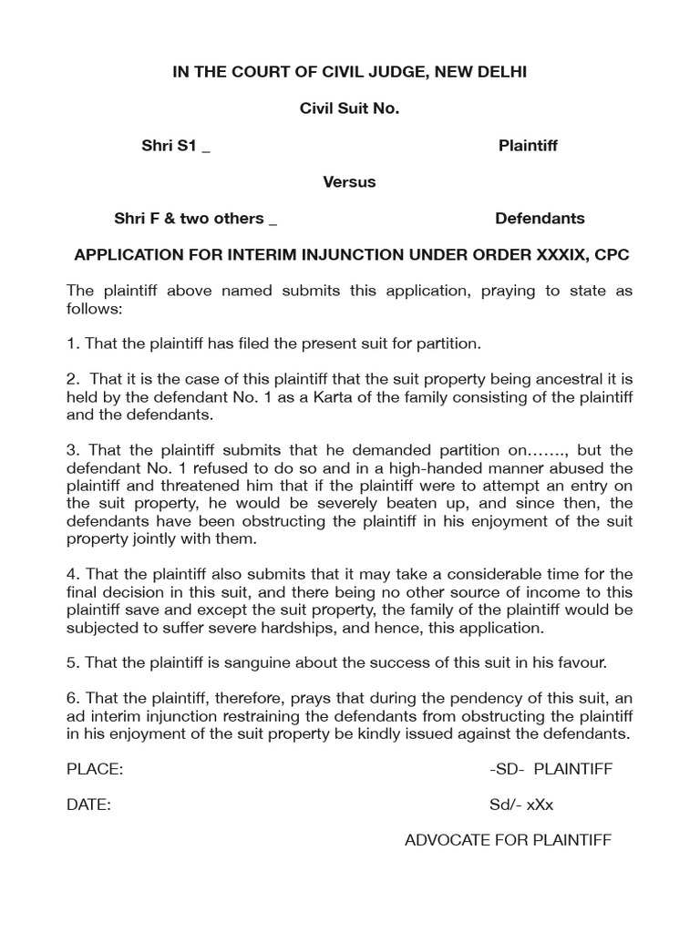 Application For Temporary Injunction | PDF | Legal Concepts | Judiciaries