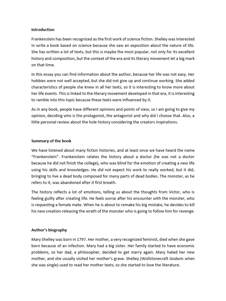 Frankenstein analysis | PDF | Gothic Fiction | Frankenstein