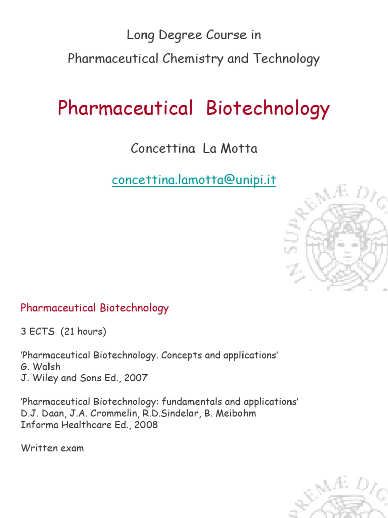 Pharmaceutical Biotechnology Overview | PDF | Biotechnology ...