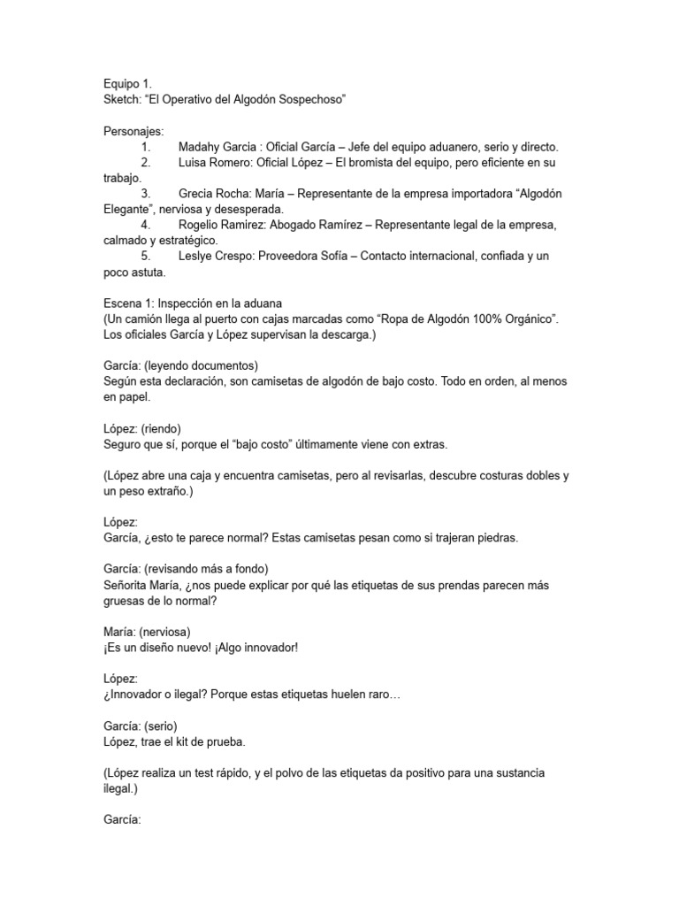 Guion de sketch | PDF