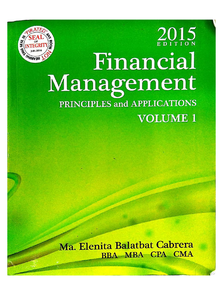Pdfcoffee.com Financial Management v1 Principle and Application Cabrera PDF Free | PDF