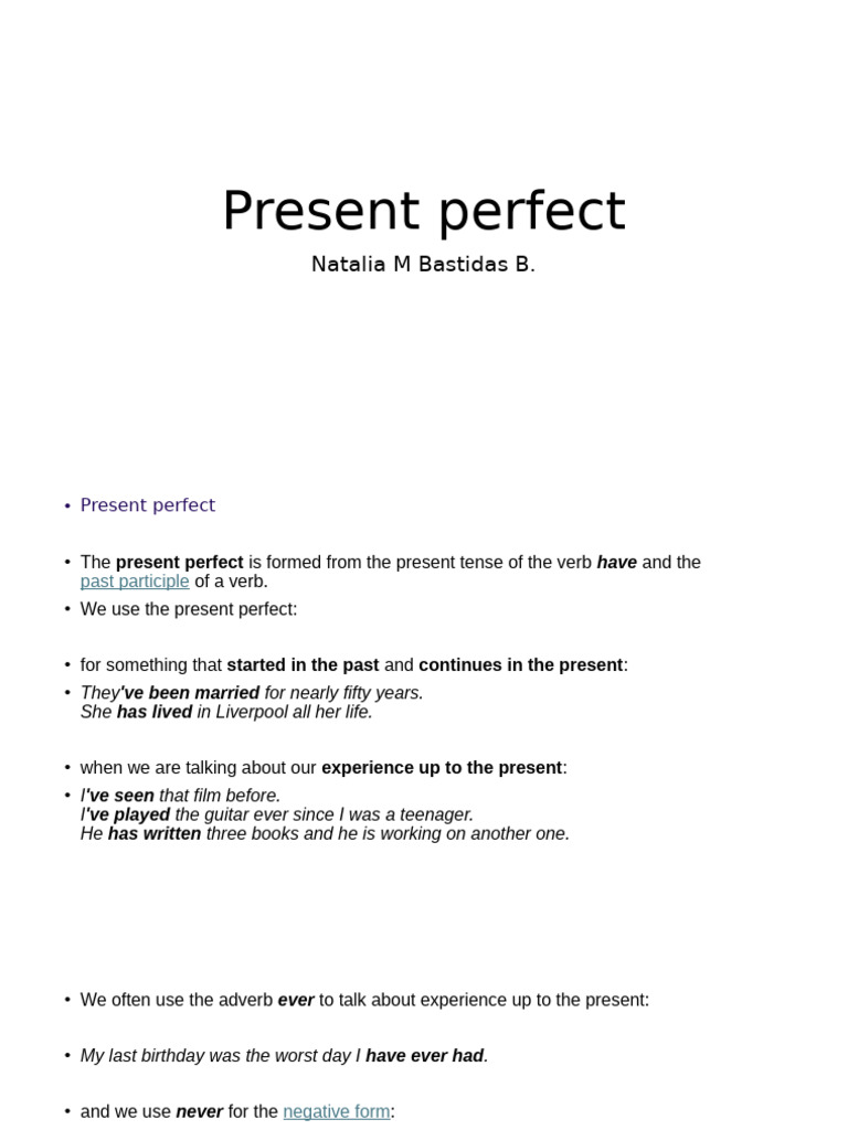 Understanding Present Perfect Tense | PDF