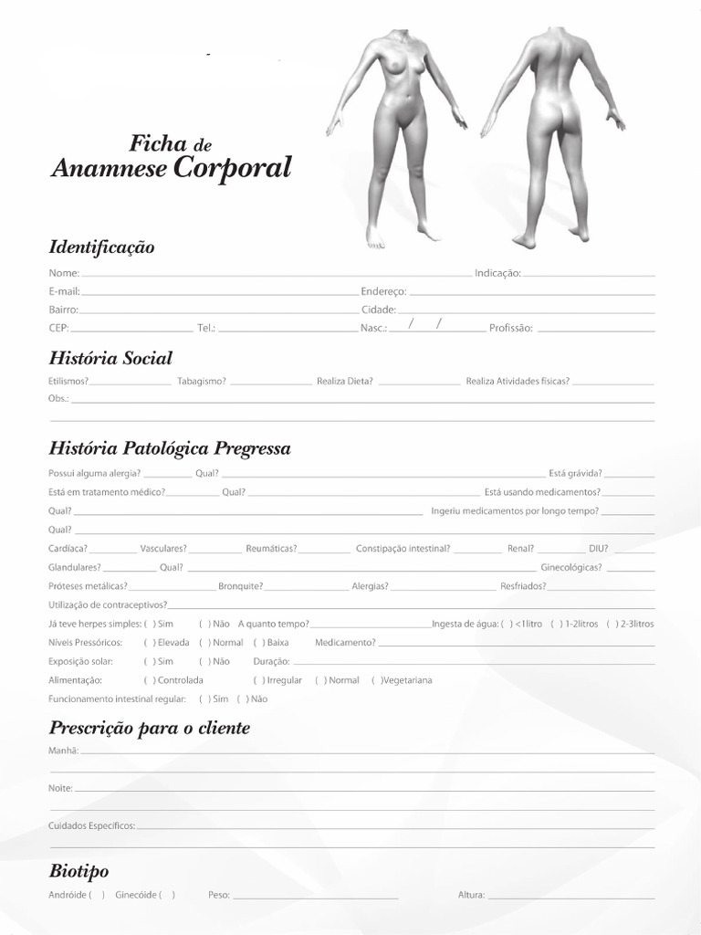 Ficha de Anamnese Corporal | PDF