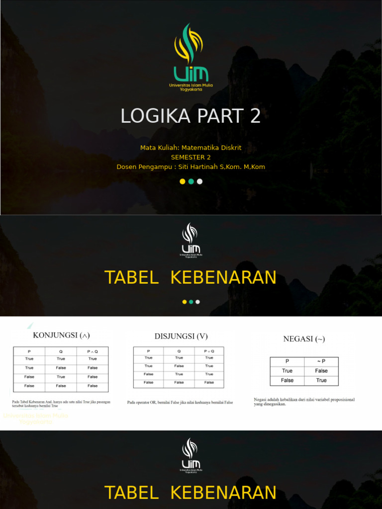 Pert 1 Logika Part 2 | PDF
