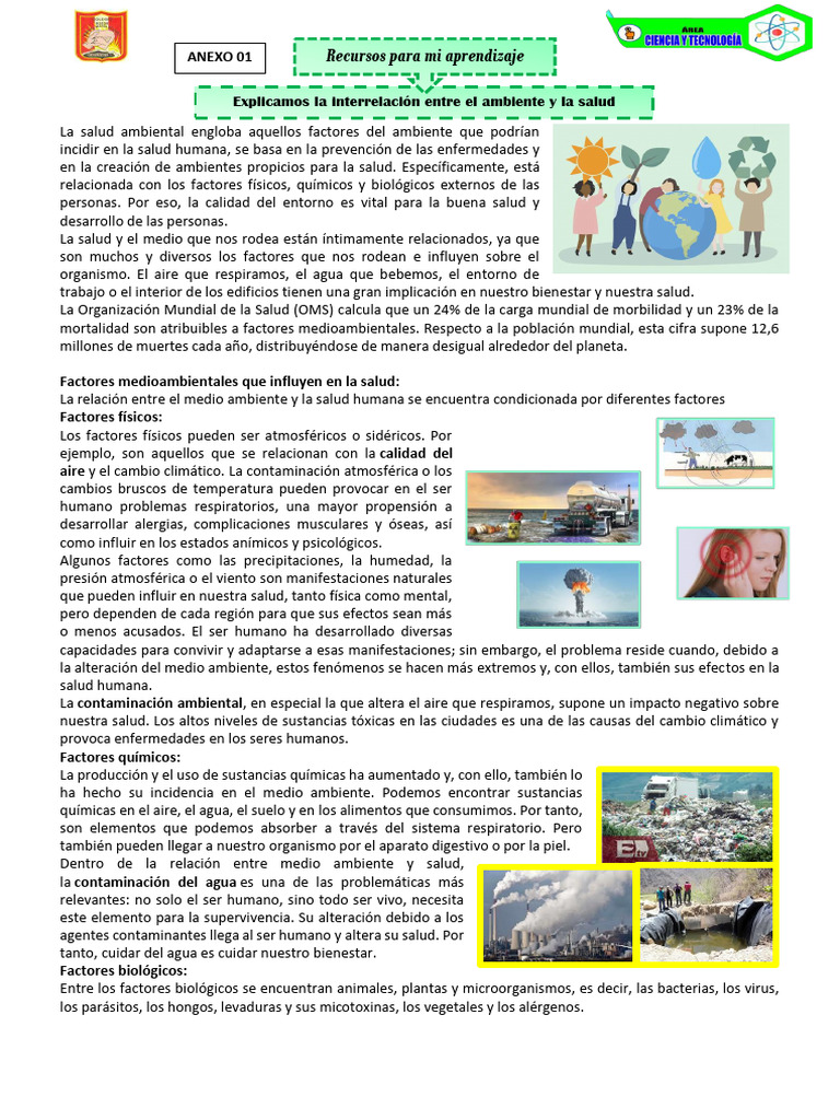 Para El Estudiante 4to-Sesion 6-Eda 4 | PDF | Entorno natural | Contaminación