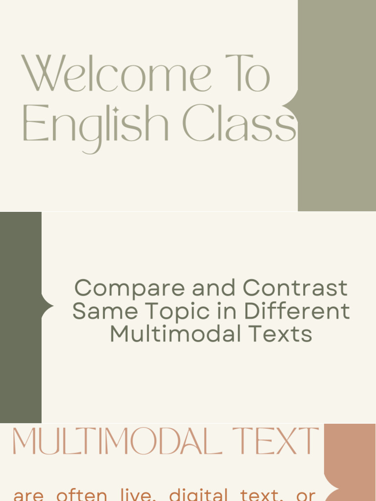 Compare Contrast Multimodal Texts Lecture | PDF