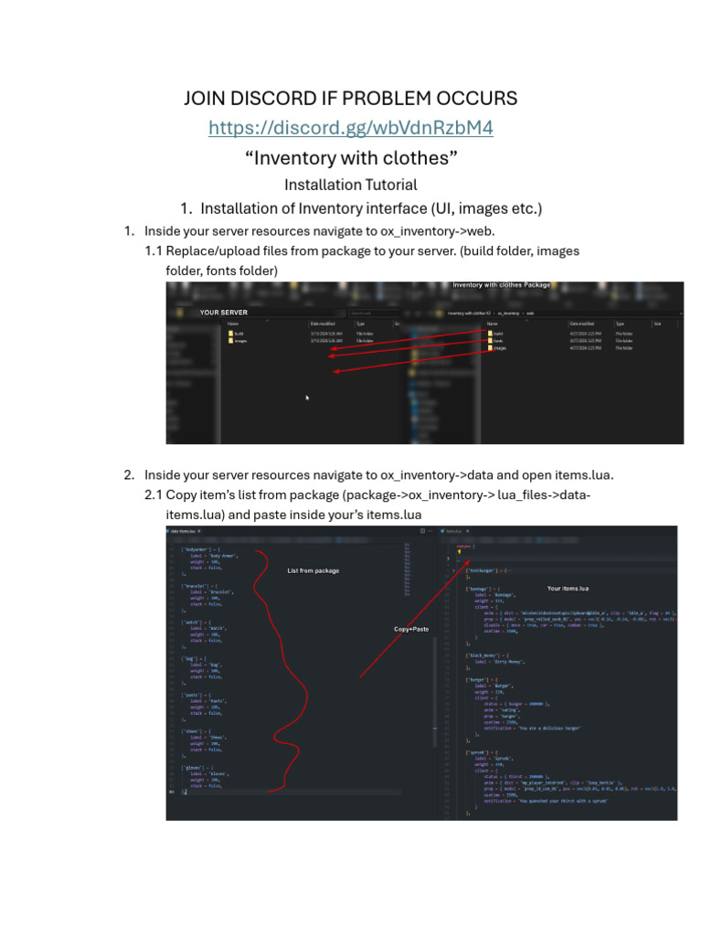 Ox Inventory Clothing Integration Guide | PDF | Microsoft Windows ...