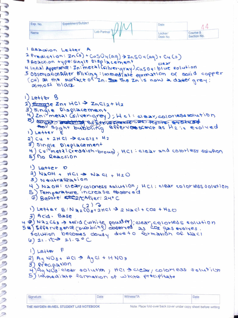 ER - Chemical Rxns and Equations | PDF