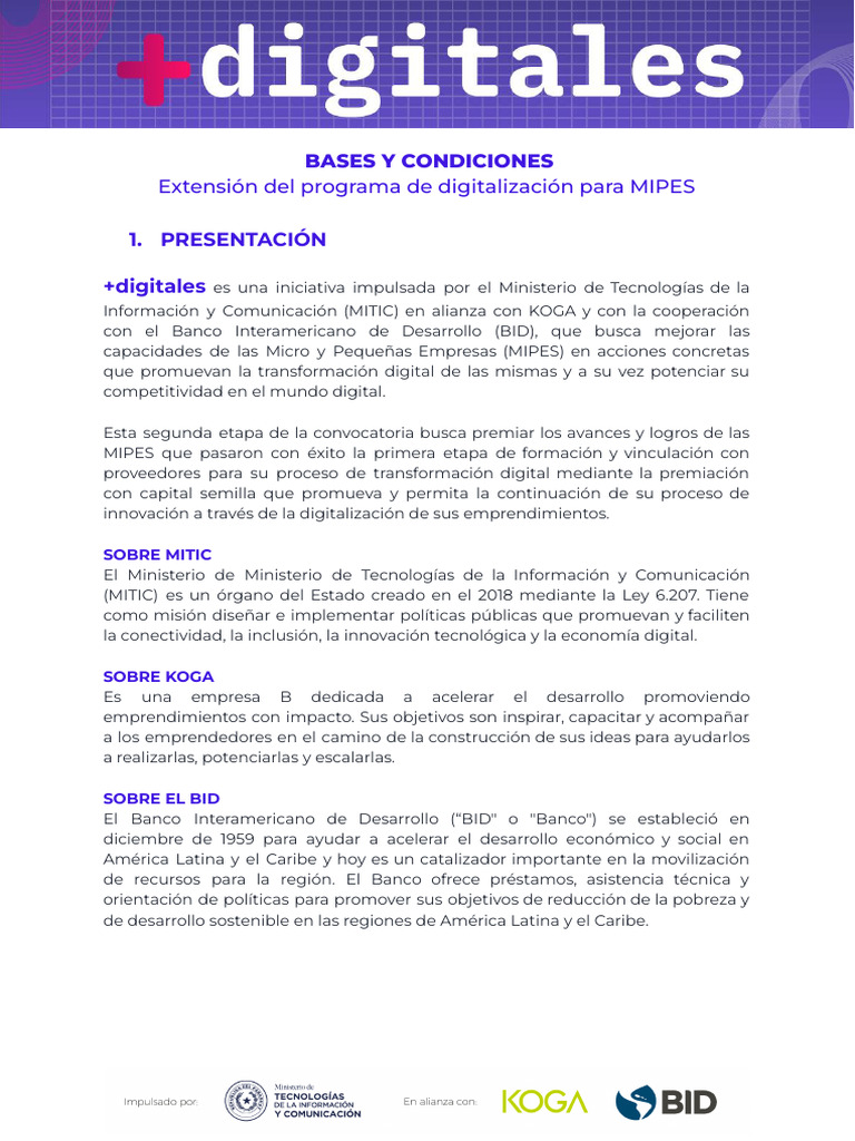 MIPES_EXTENSIN_-_Bases_y_Condiciones_digitales_2022 | PDF | Comercio electrónico | Banco ...